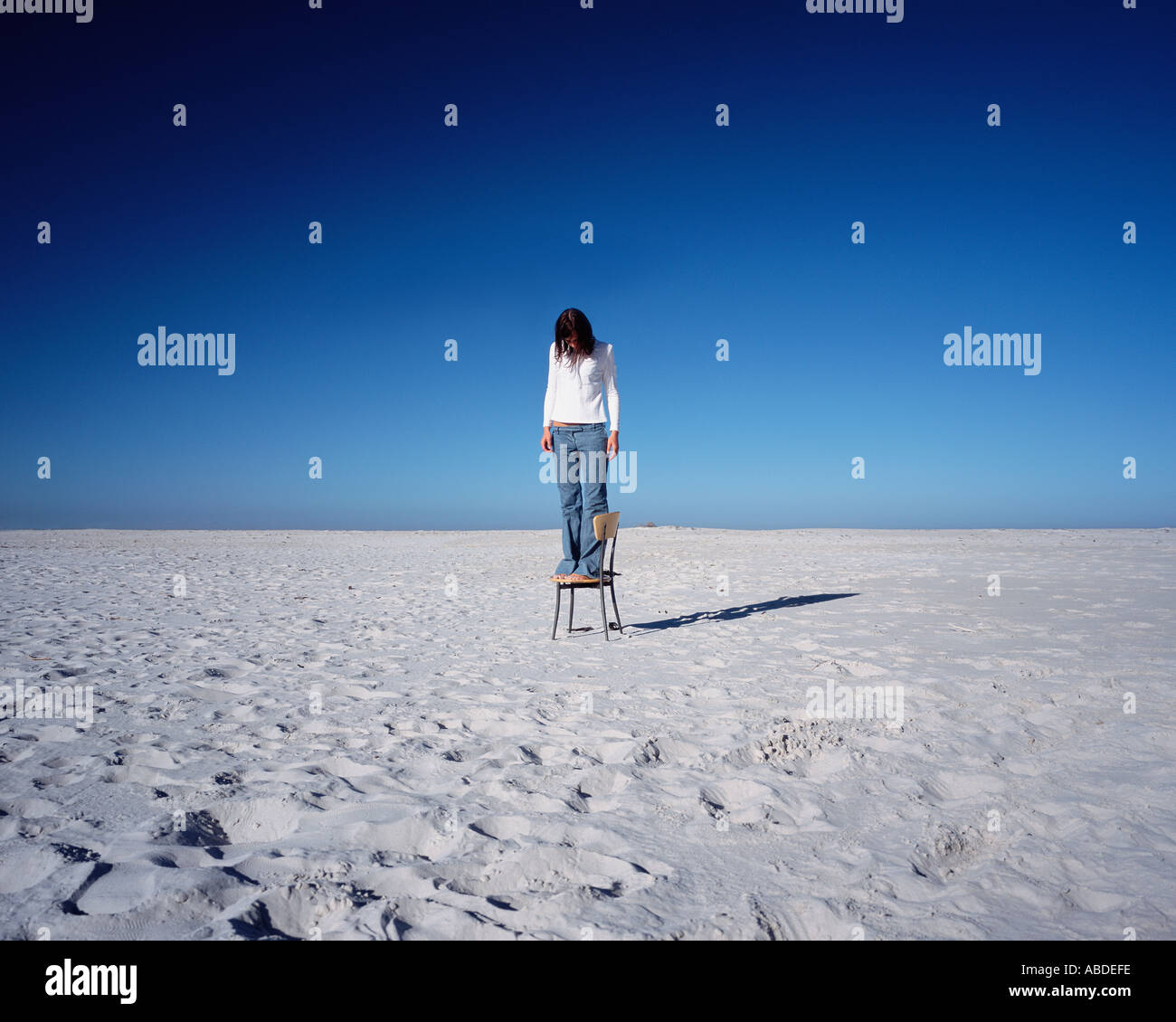 A lonely woman thinking Stock Photo - Alamy