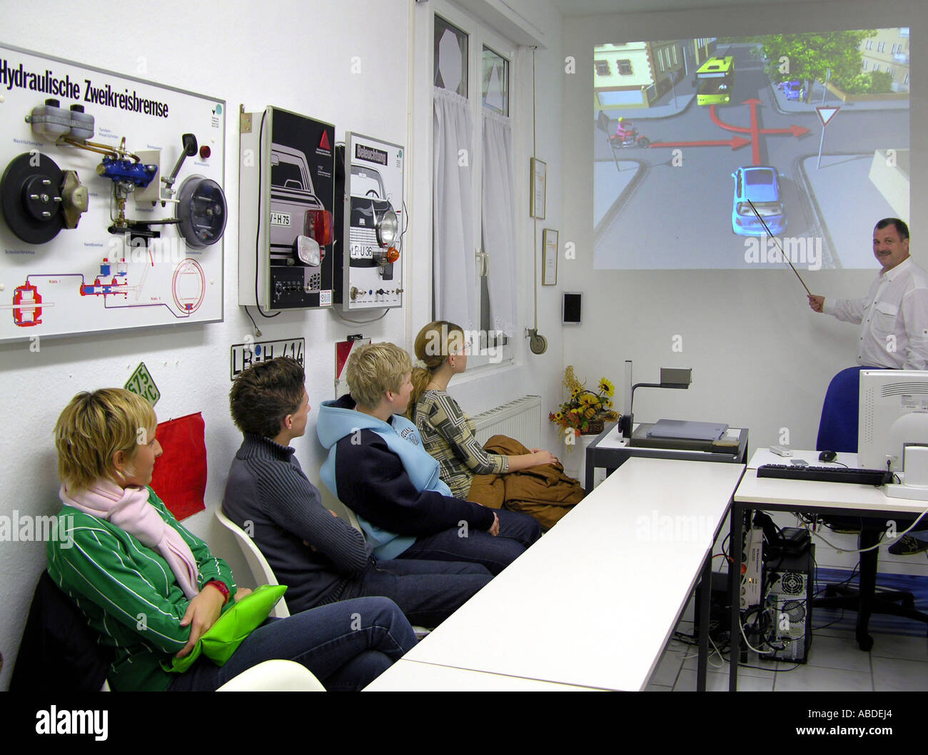 Driving school - theory instruction Stock Photo - Alamy