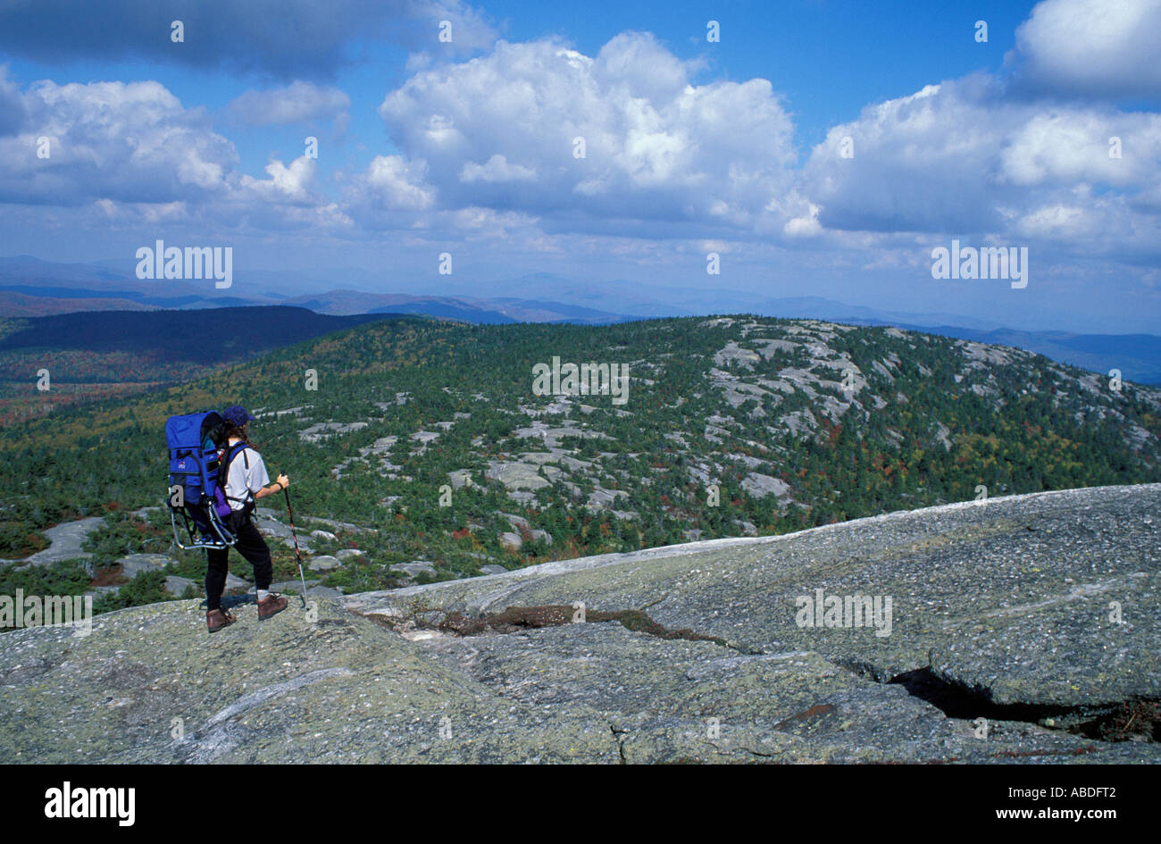 Marcy and Cadie looking north from Mt Cardigan Alexandria NH Stock ...