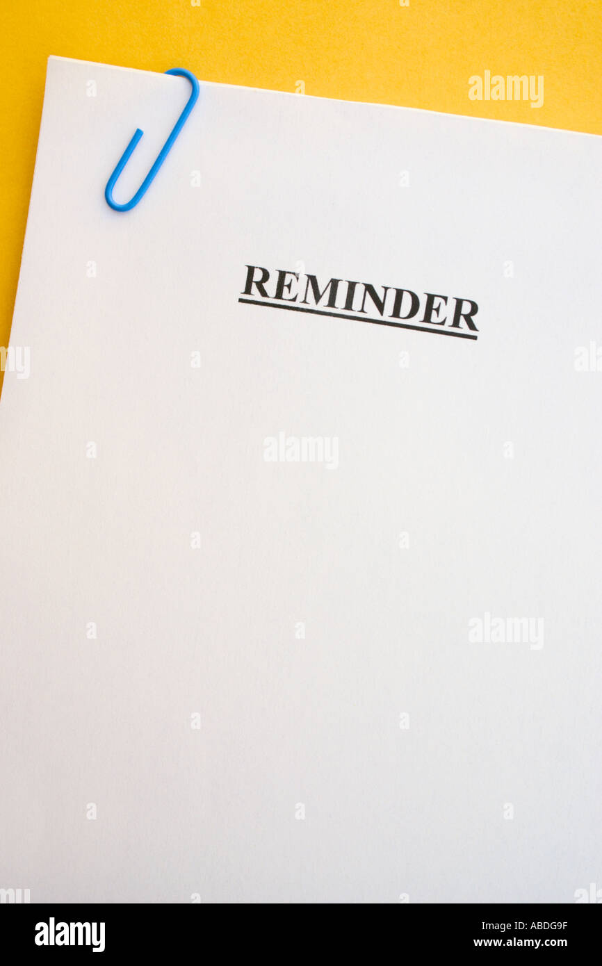 Work reminder hi-res stock photography and images - Alamy