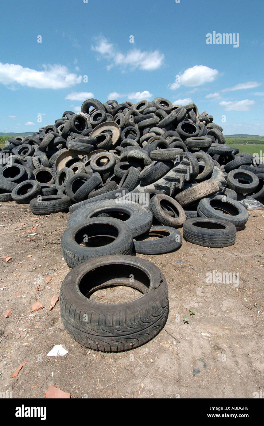 Scrap tire on a garbage depot Stock Photo - Alamy