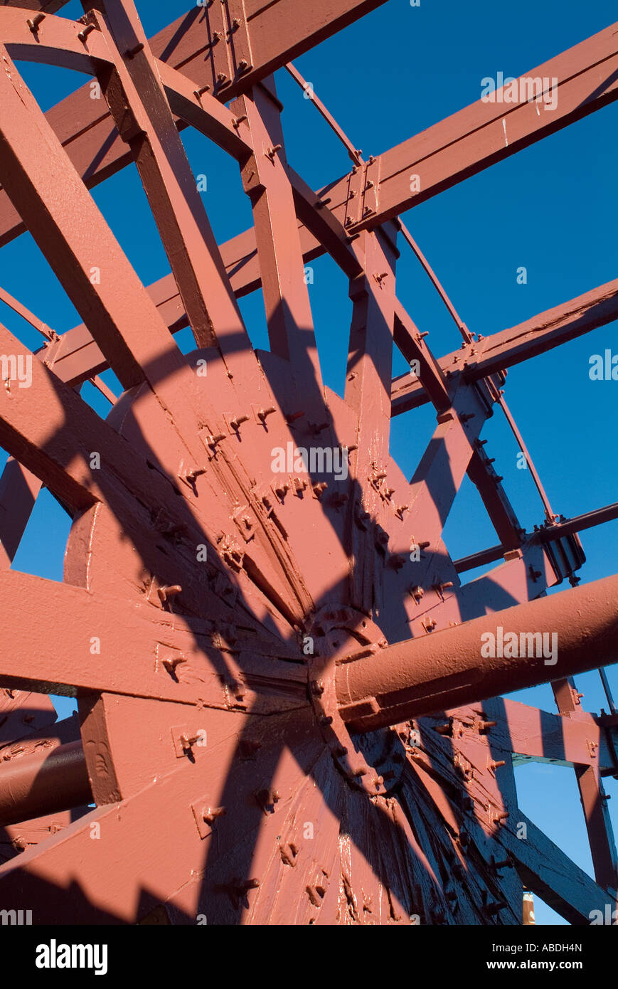 Close up view of paddle wheel boat blades Stock Photo - Alamy