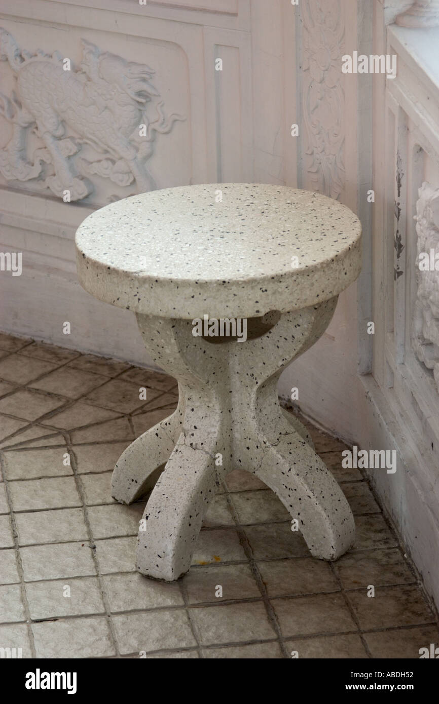 oriental gray concrete stone stool Stock Photo - Alamy