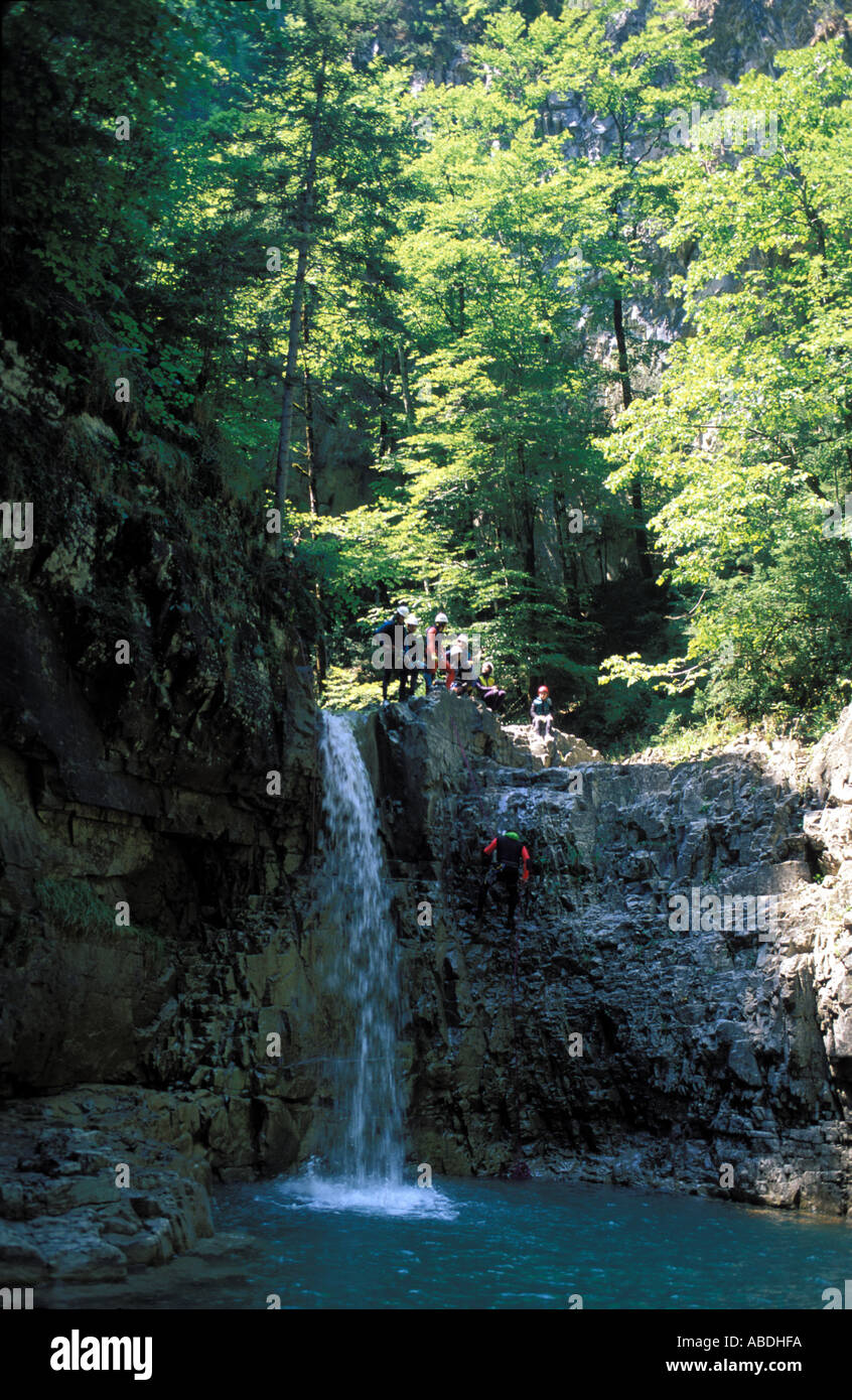 canyoning in the pyrenees canyon Aigueta de Barbaruens gorges have a ...