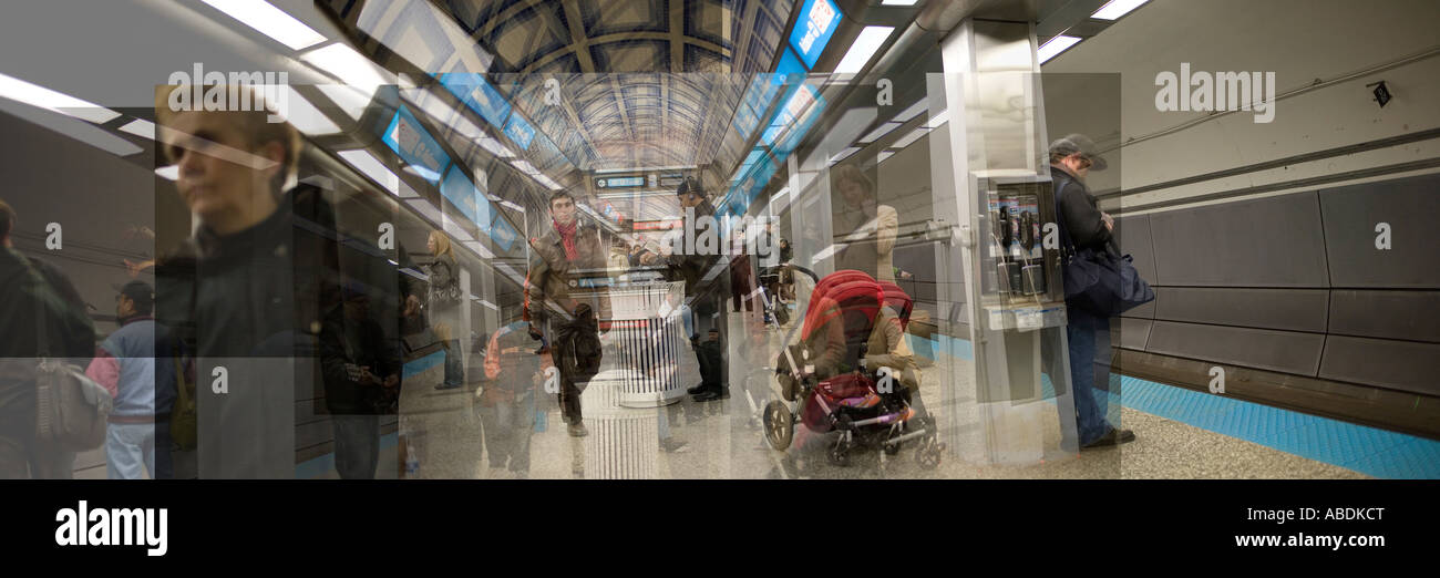People waiting for subway train in Chicago Stock Photo - Alamy