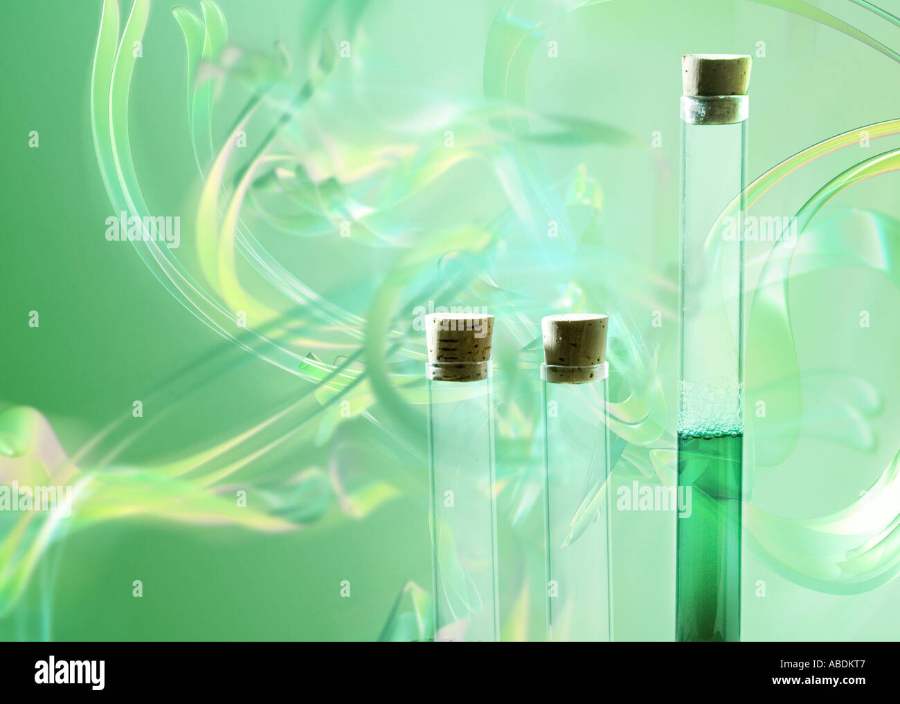 Laboratory test tube with strange forms in background Stock Photo - Alamy