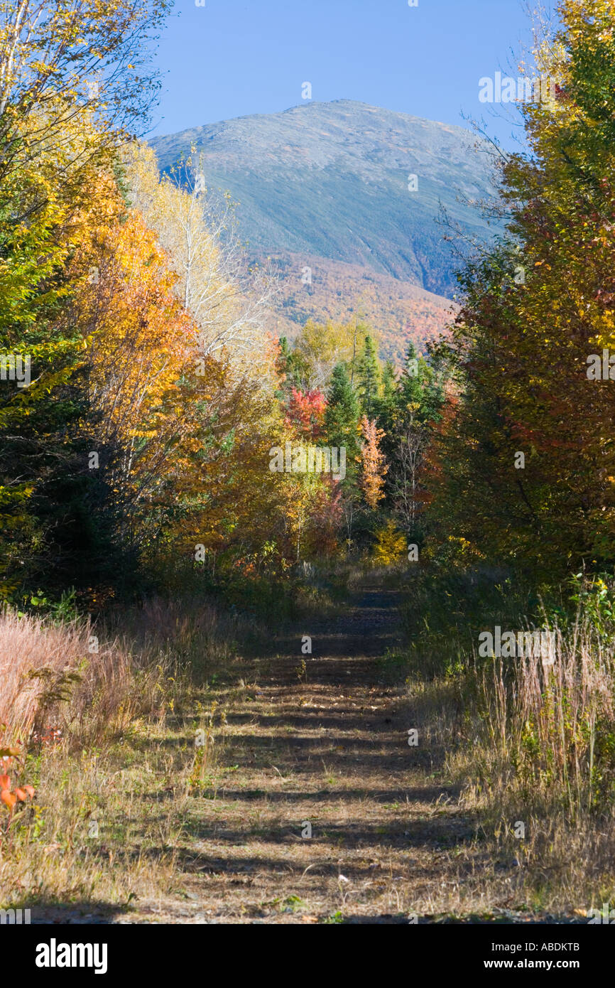 A rail trail in Jefferson NH Mount Madison is in the distance White ...