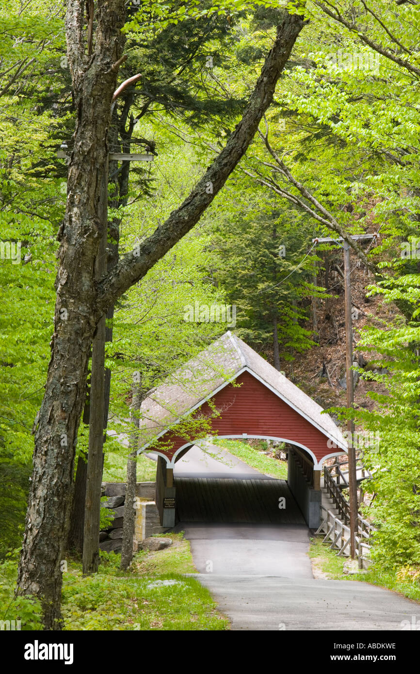 The Flume Covered Bridge spans the Pemigewasset River in Franconia ...