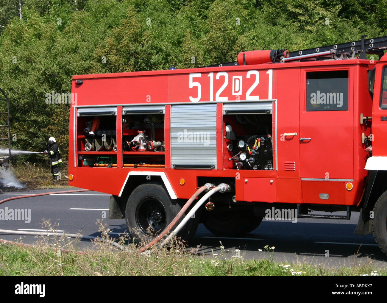 Fire extinction, rescue action Stock Photo - Alamy