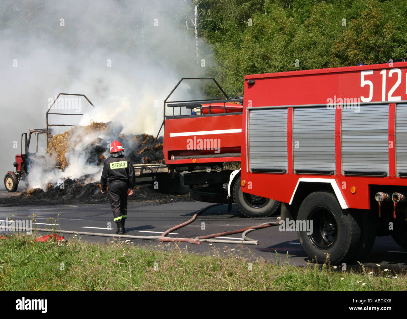 Fire extinction, rescue action Stock Photo - Alamy