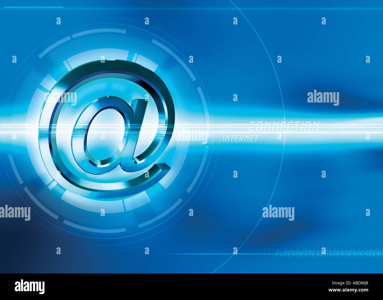Internet symbol with a blue wave around Stock Photo - Alamy