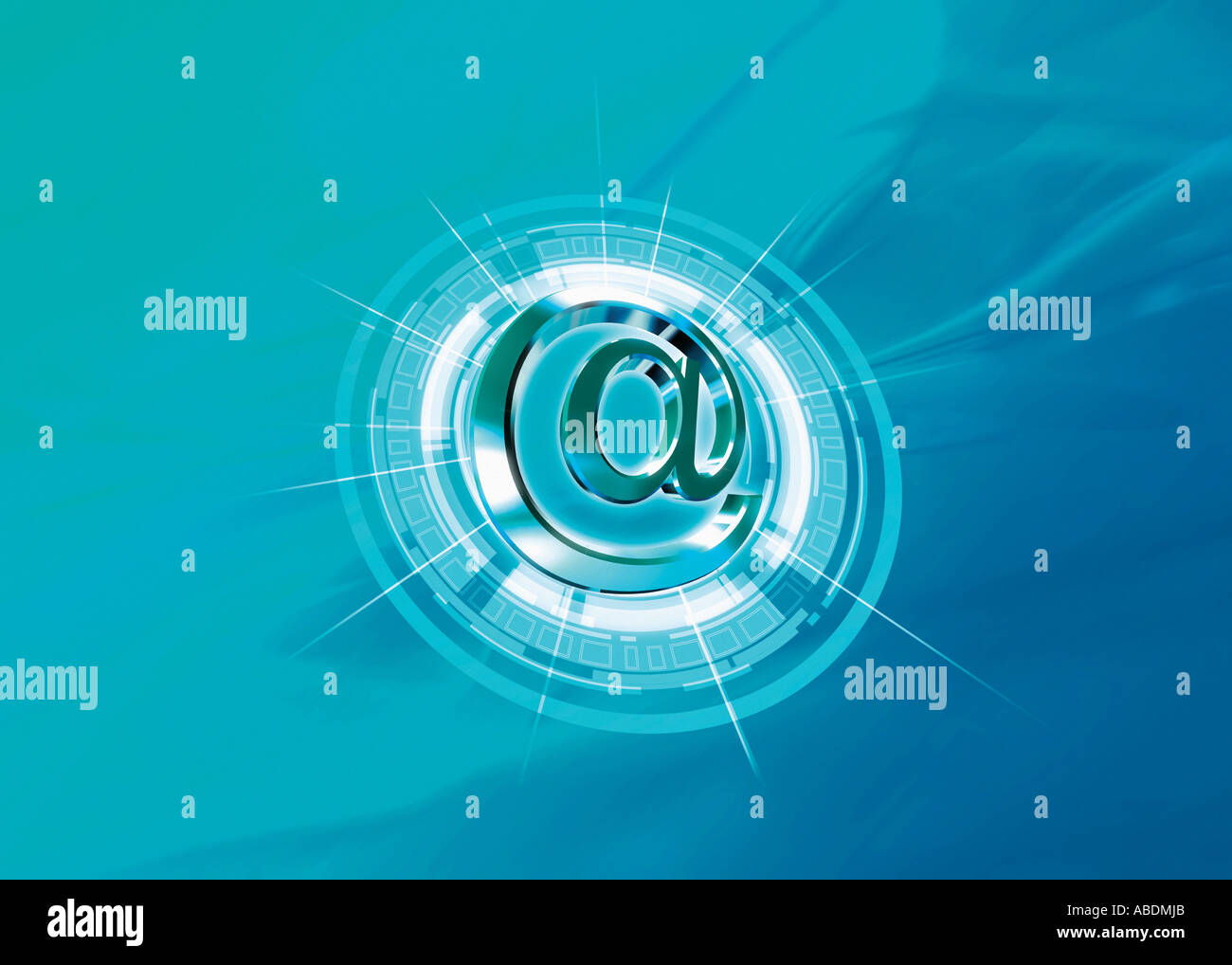 Internet symbol with a blue wave around Stock Photo - Alamy
