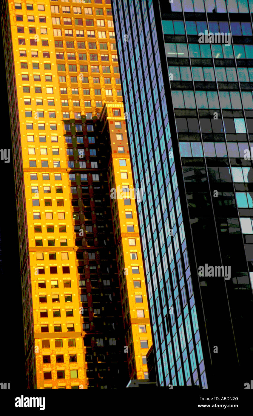 NYC skyscraper patterns shadows Stock Photo - Alamy
