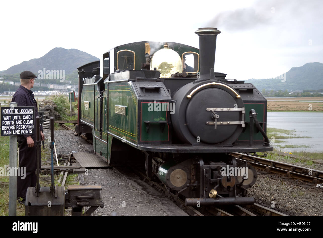 Narrow gauge steam train called Earl of Merioneth on the Ffestiniog ...
