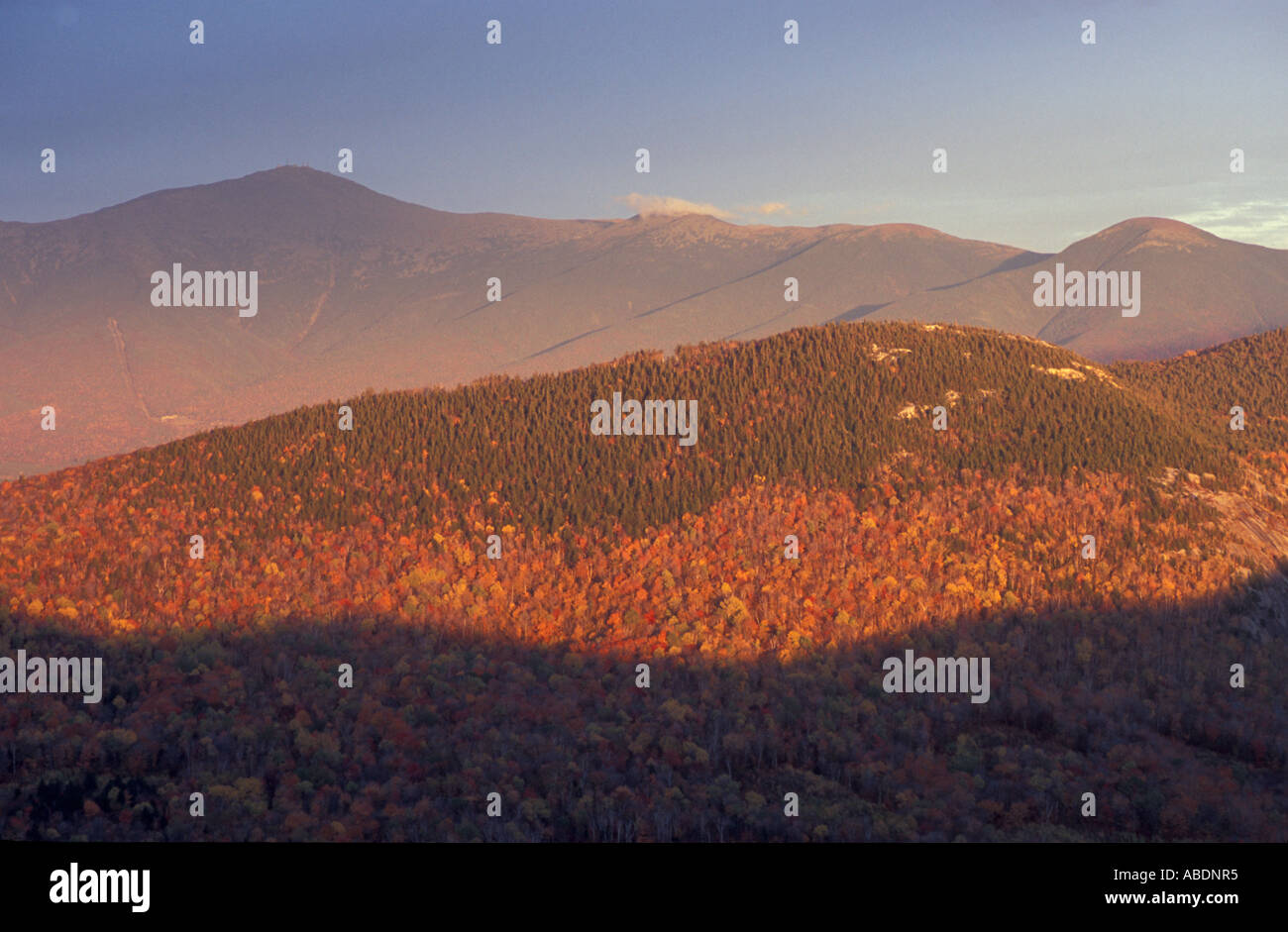 The view east to Mount Washington and the Presidential Range from ...