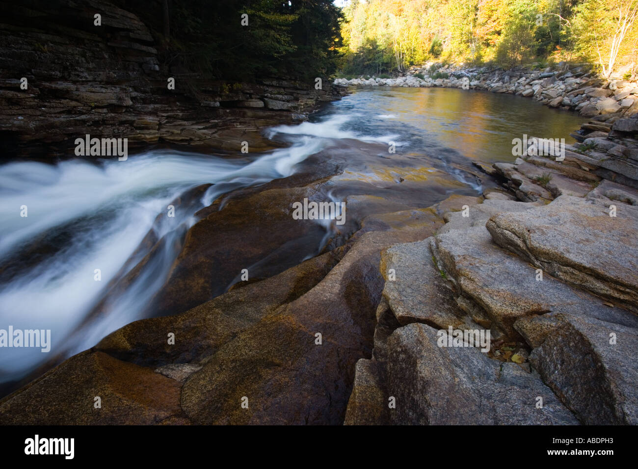 The cascades at Lower Falls on the Ammonoosuc River in New Hampshire s ...