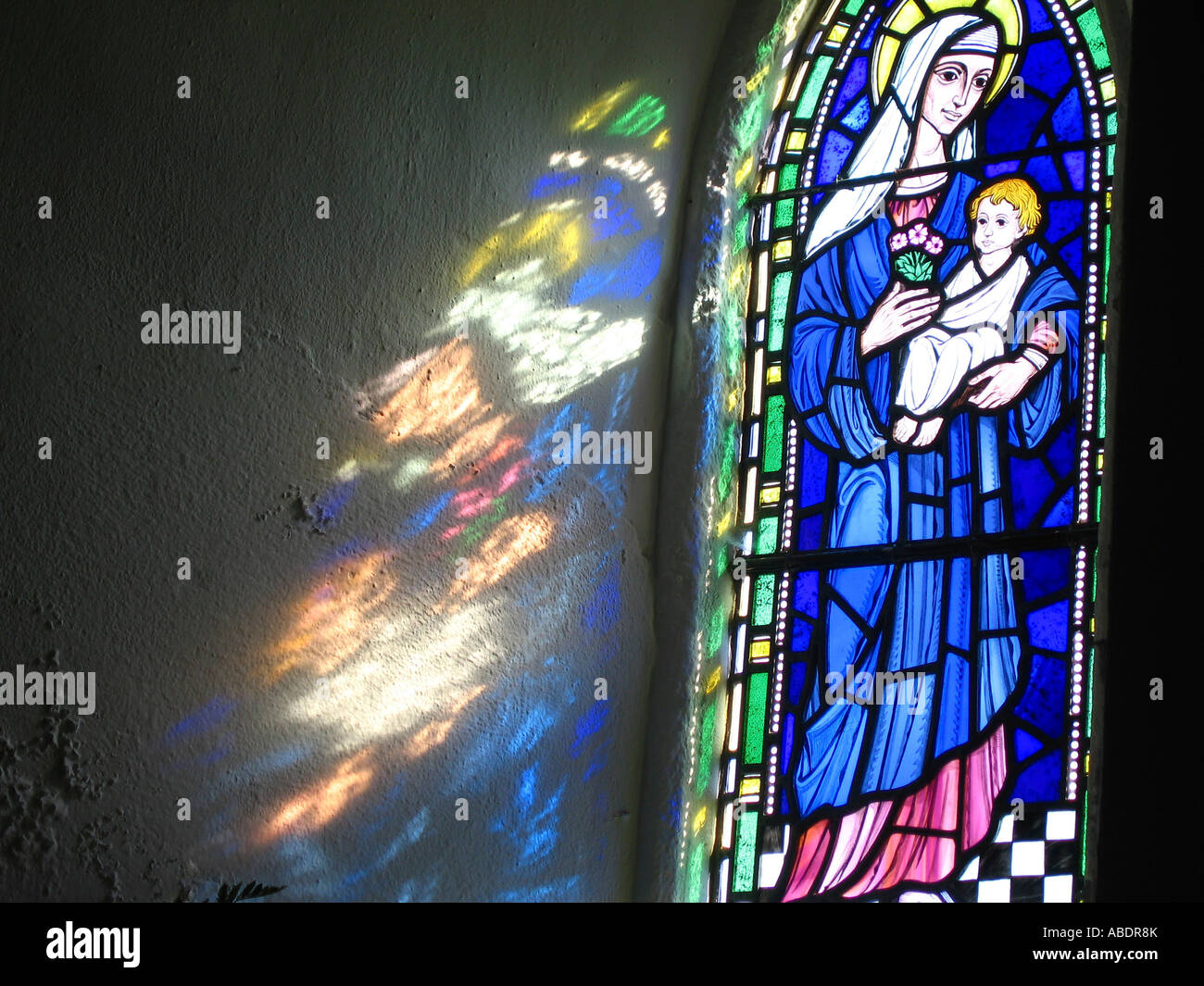 Stained Glass Window Rhossili Church Gower Stock Photo - Alamy