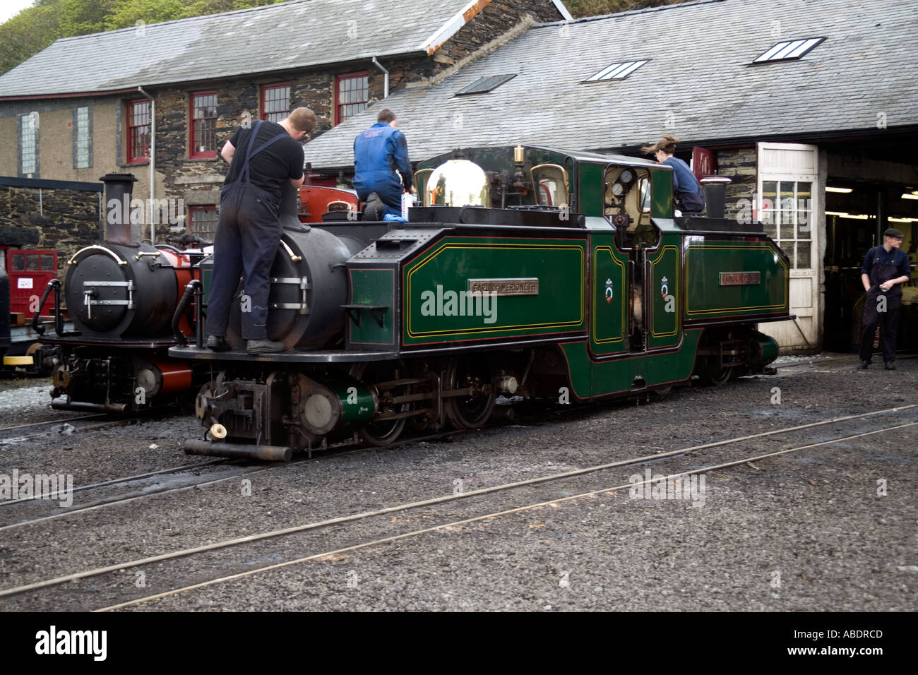 The Earl of Merioneth narrow gauge steam train at Boston Lodge works ...