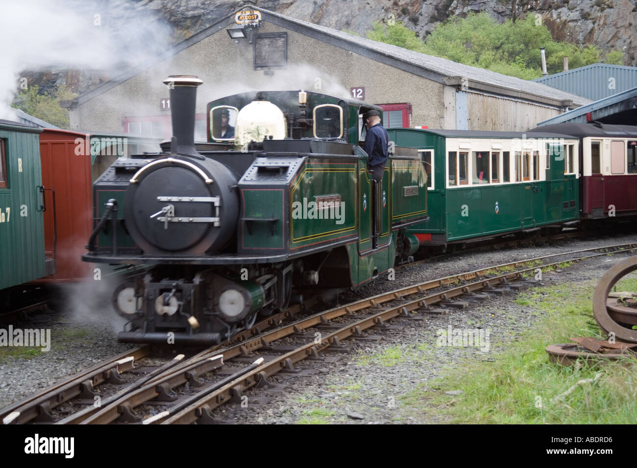 Narrow gauge steam train called The Earl of Merioneth pulling out of ...