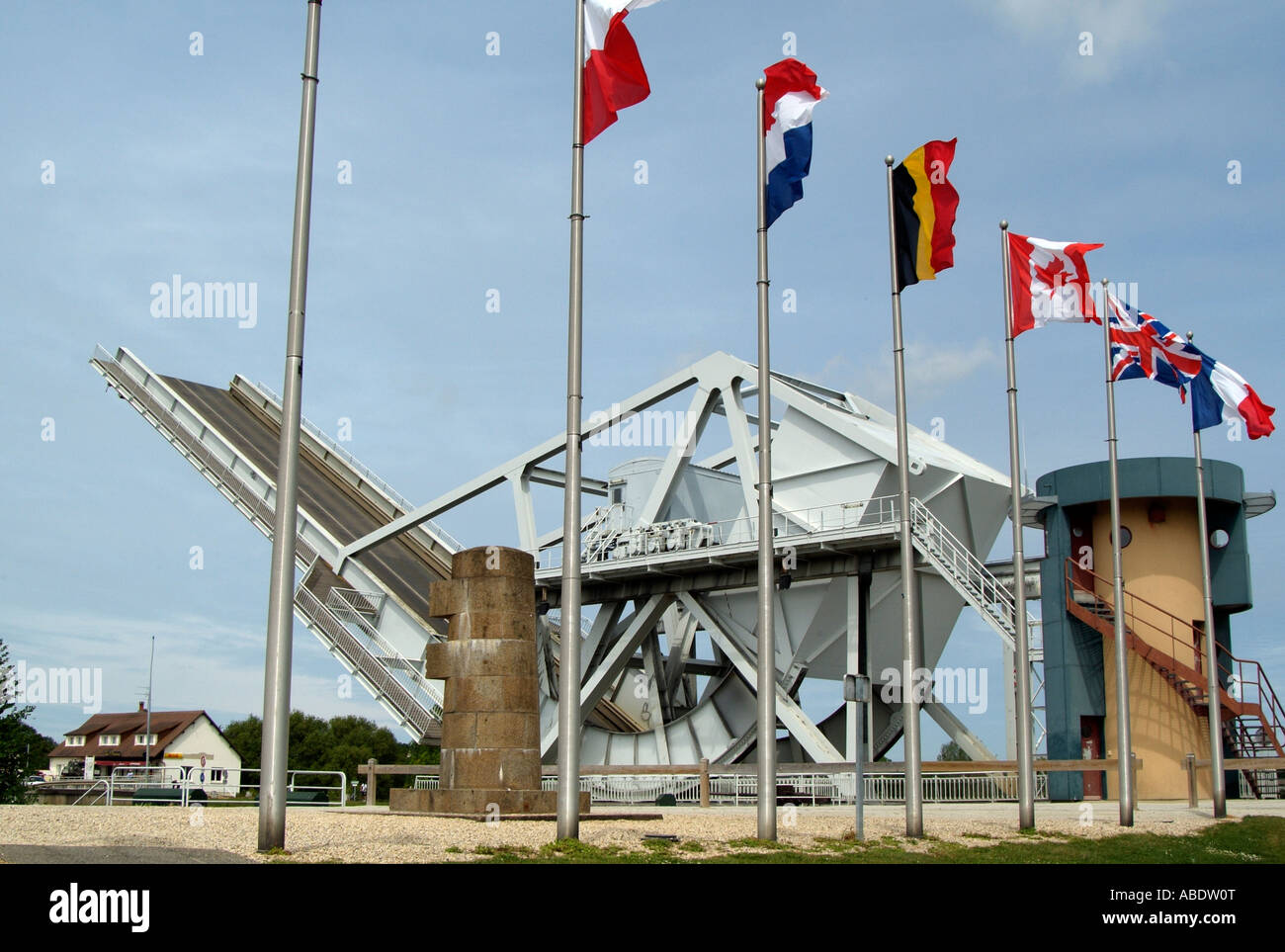 Pegasus Bridge crosses the Caen Canal at Ranville Benouville Normandy ...