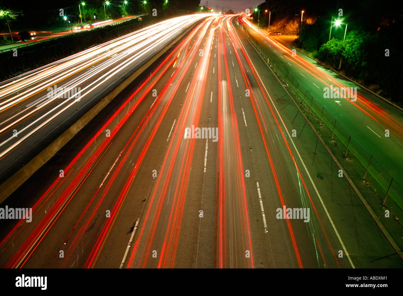 The Hollywood Freeway at night Los Angeles California Stock Photo - Alamy