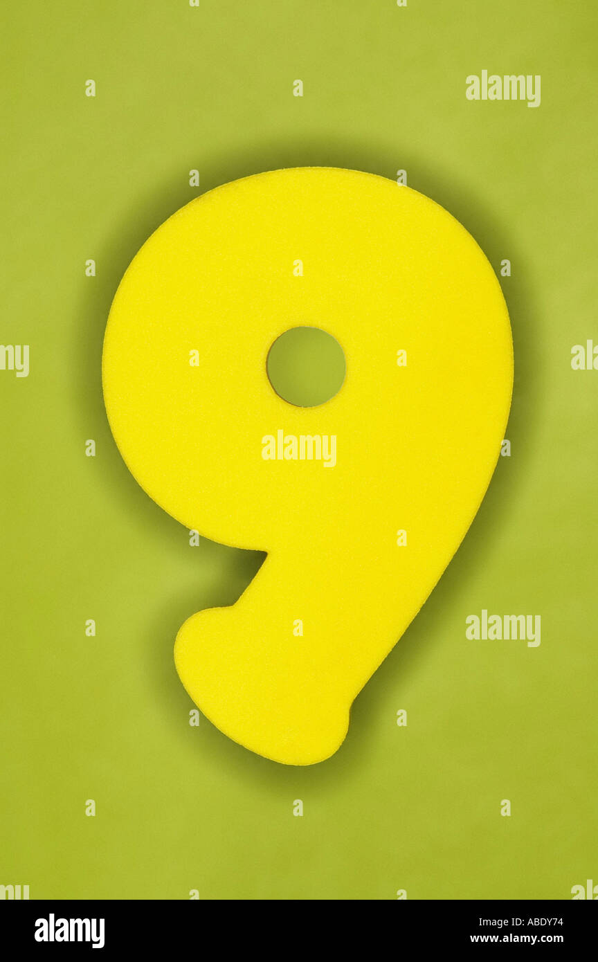 NUMBER NINE 9 FIGURE ALPHABET Stock Photo - Alamy