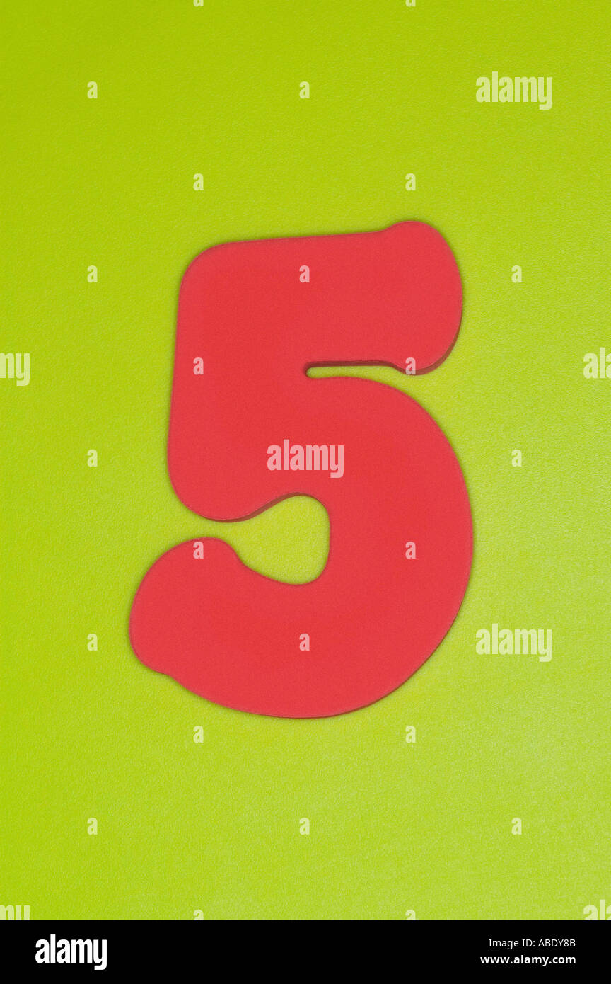 NUMBER FIVE 5 FIGURE ALPHABET Stock Photo - Alamy