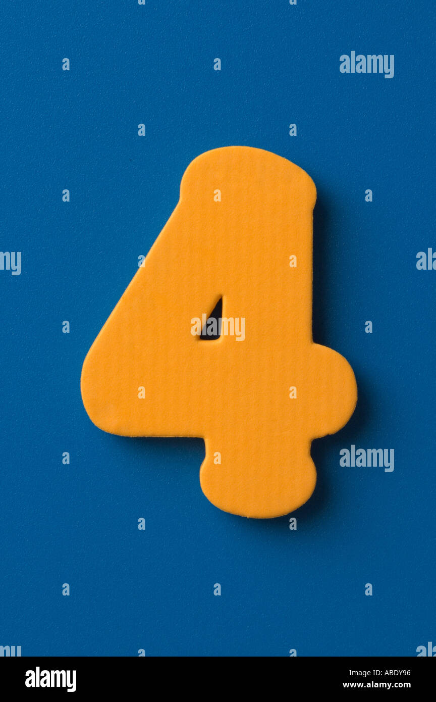 NUMBER FOUR 4 FIGURE ALPHABET Stock Photo - Alamy