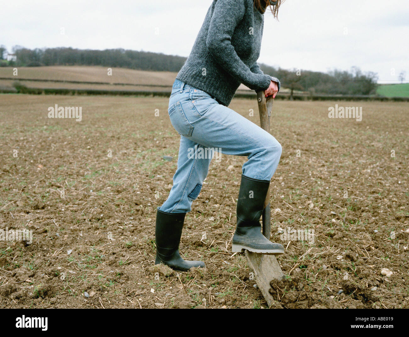 Farmer digging a hole Stock Photo - Alamy