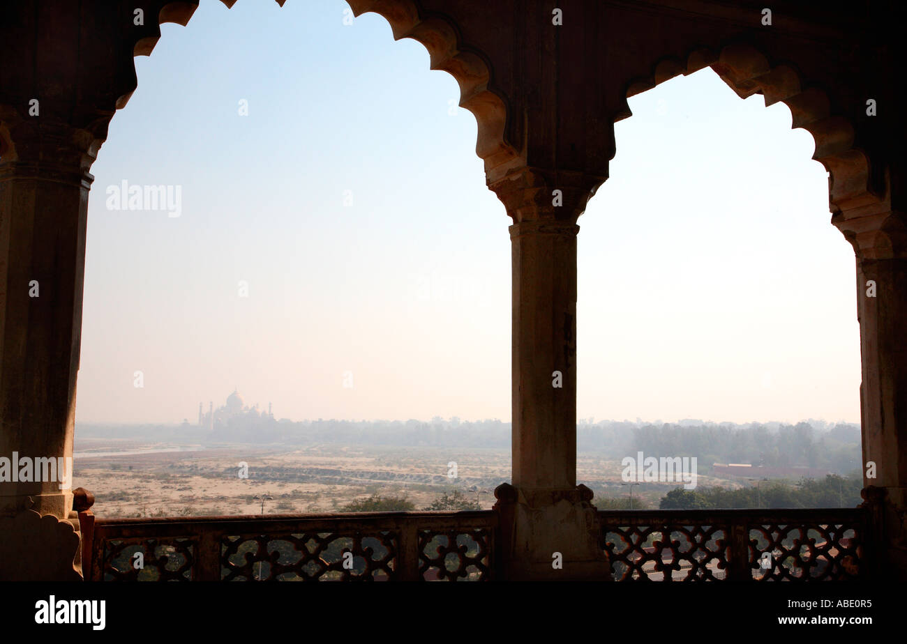 Red fort view towards taj mahal travel world heritage site hi-res stock ...