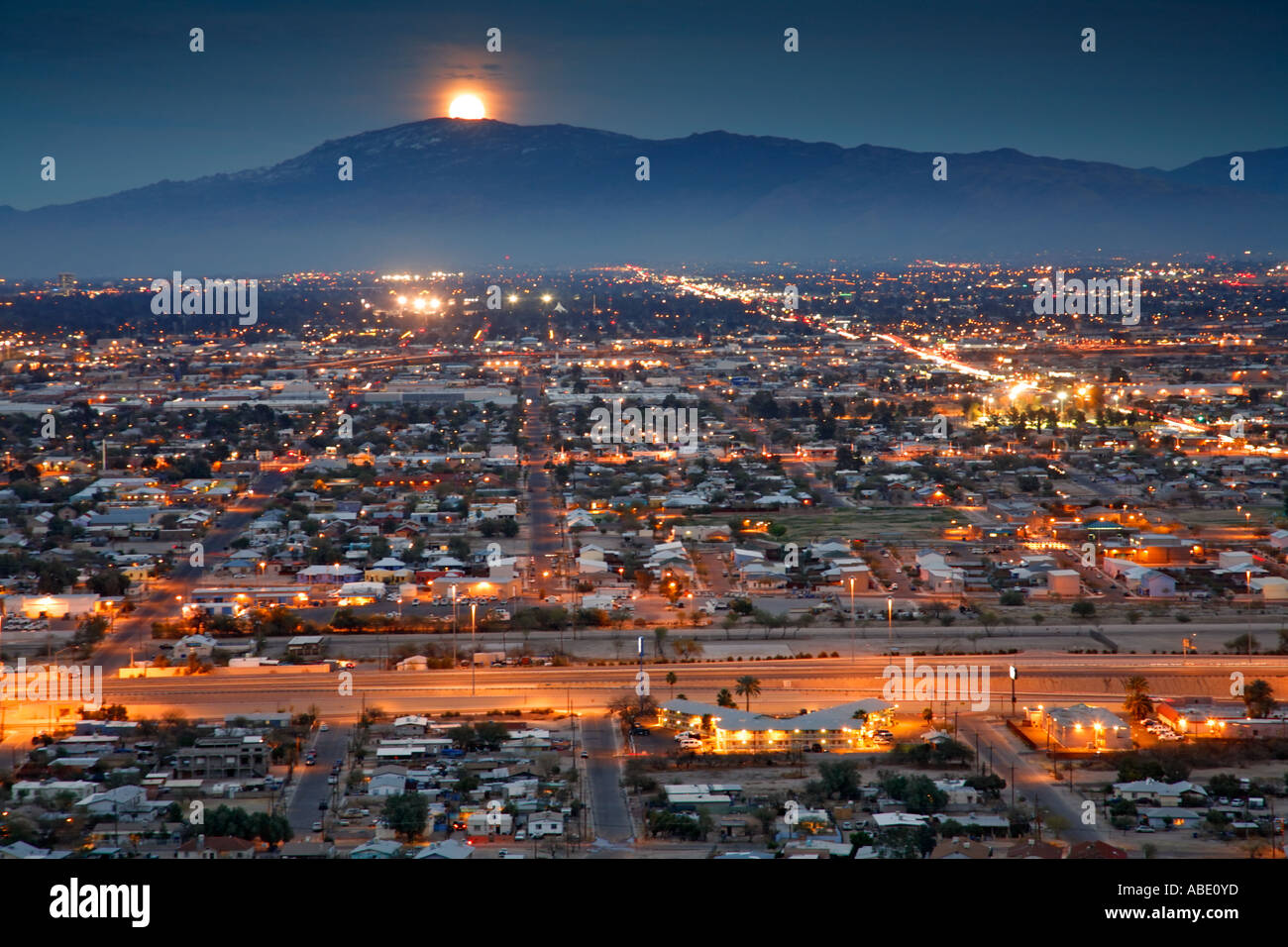 Sonoran desert nighttime town hi-res stock photography and images - Alamy
