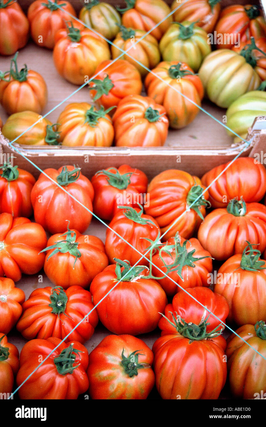 Tomatoes in boxes Stock Photo - Alamy