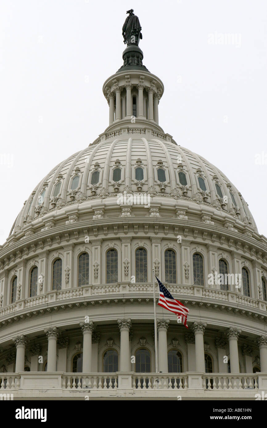Close Up of the Front View of the United States Capitol Building with ...