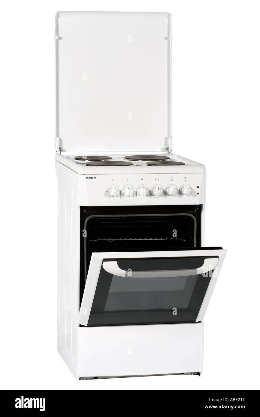 Stainless steel range cooker Cut Out Stock Images & Pictures - Alamy