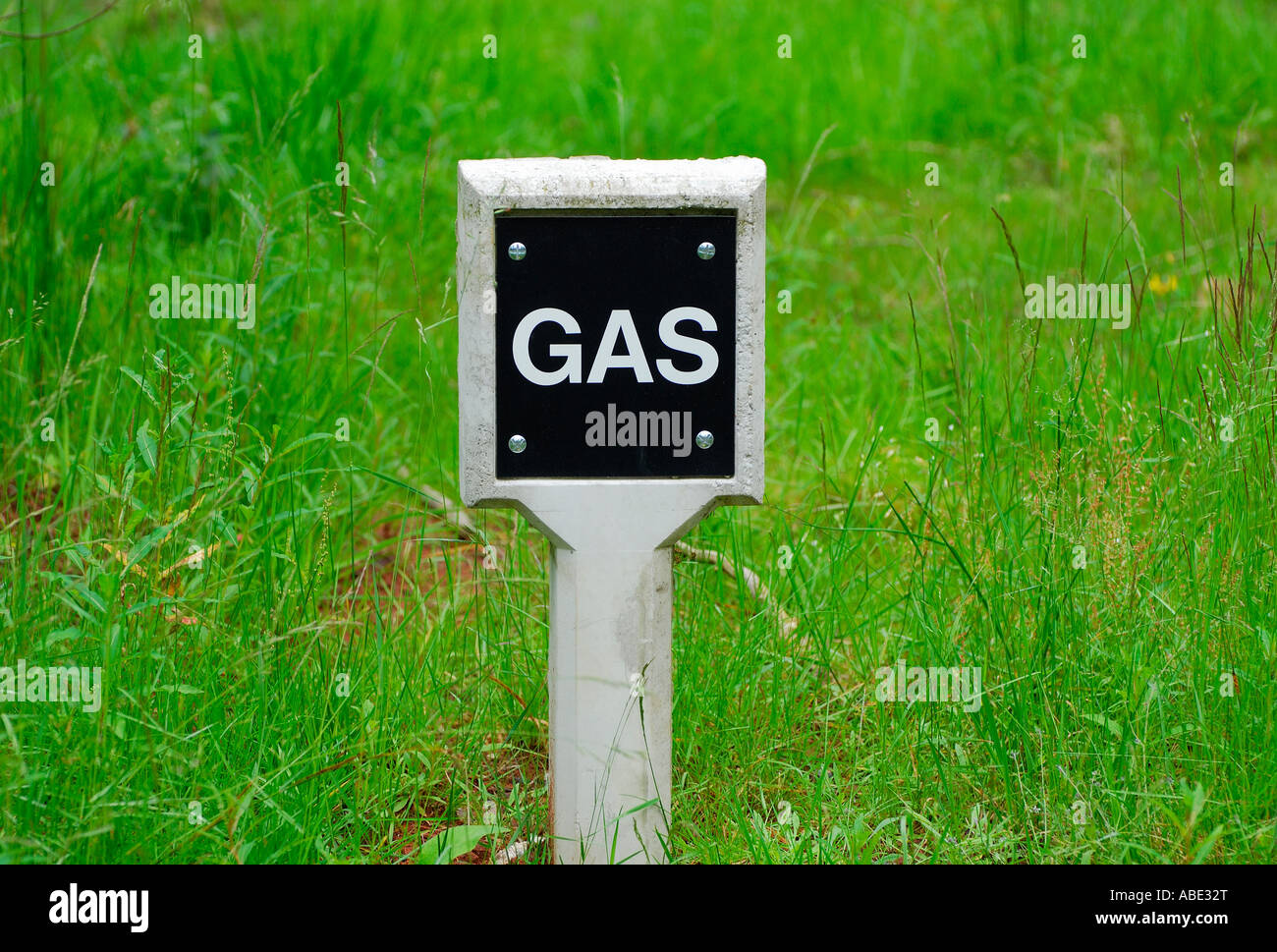 concrete gas main sign, england Stock Photo - Alamy