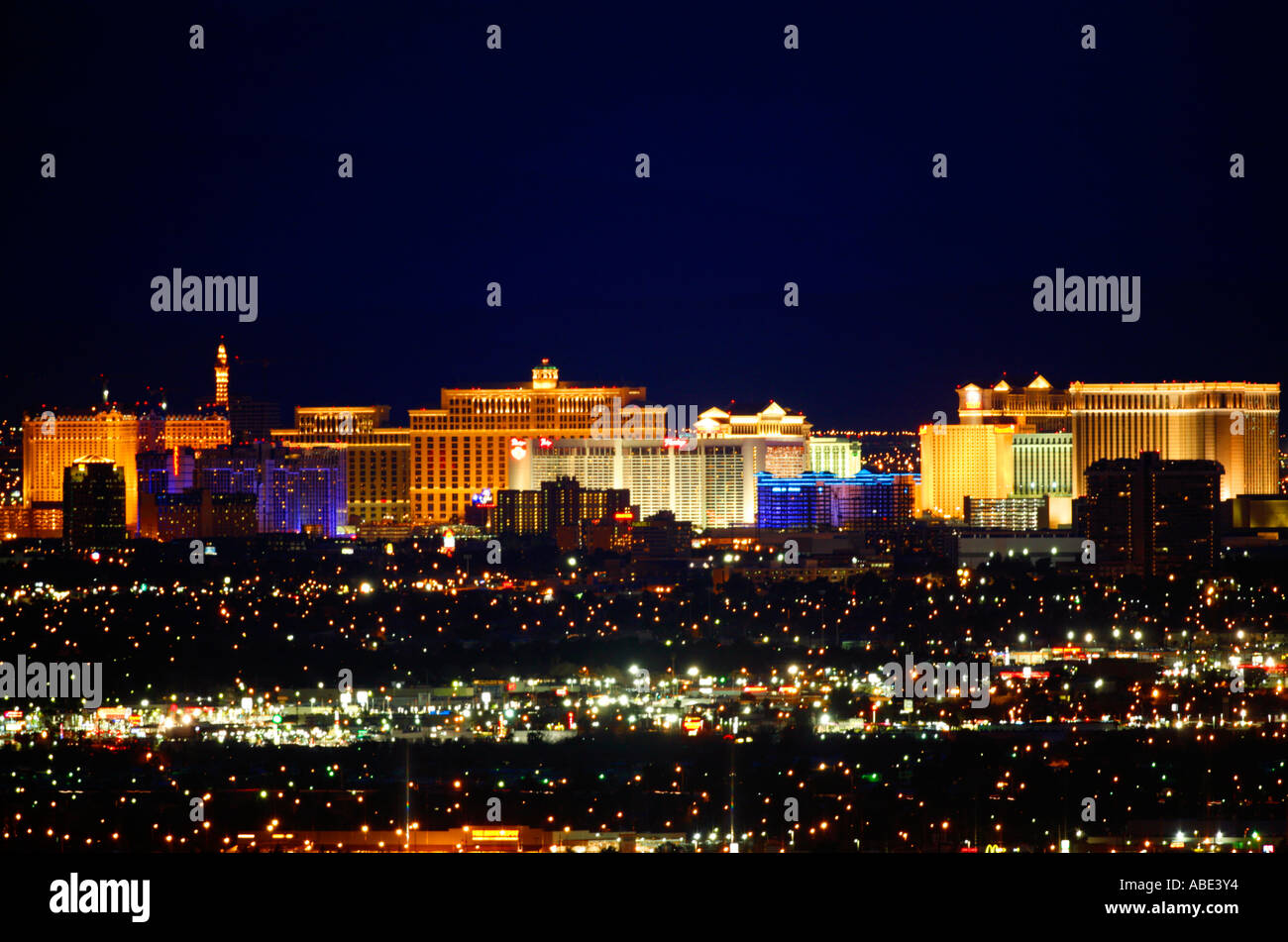 Las Vegas Strip at night Nevada Stock Photo - Alamy