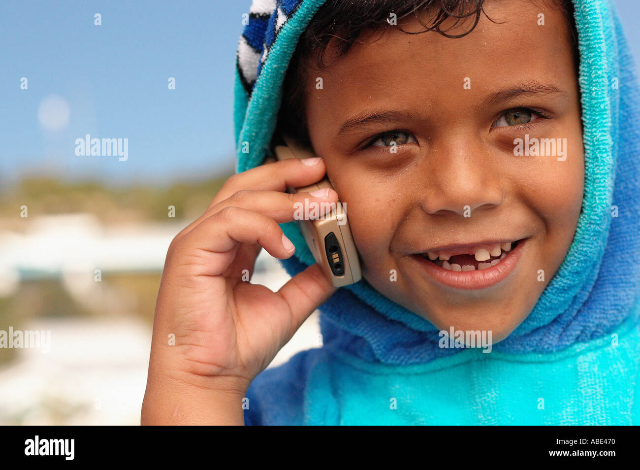 Boy with mobile phone Stock Photo - Alamy