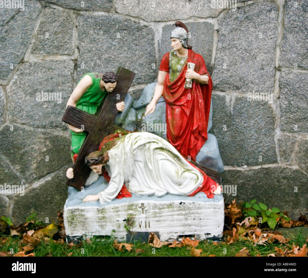 The seventh stage of the cross at a replica of the Vatican gardens at a ...