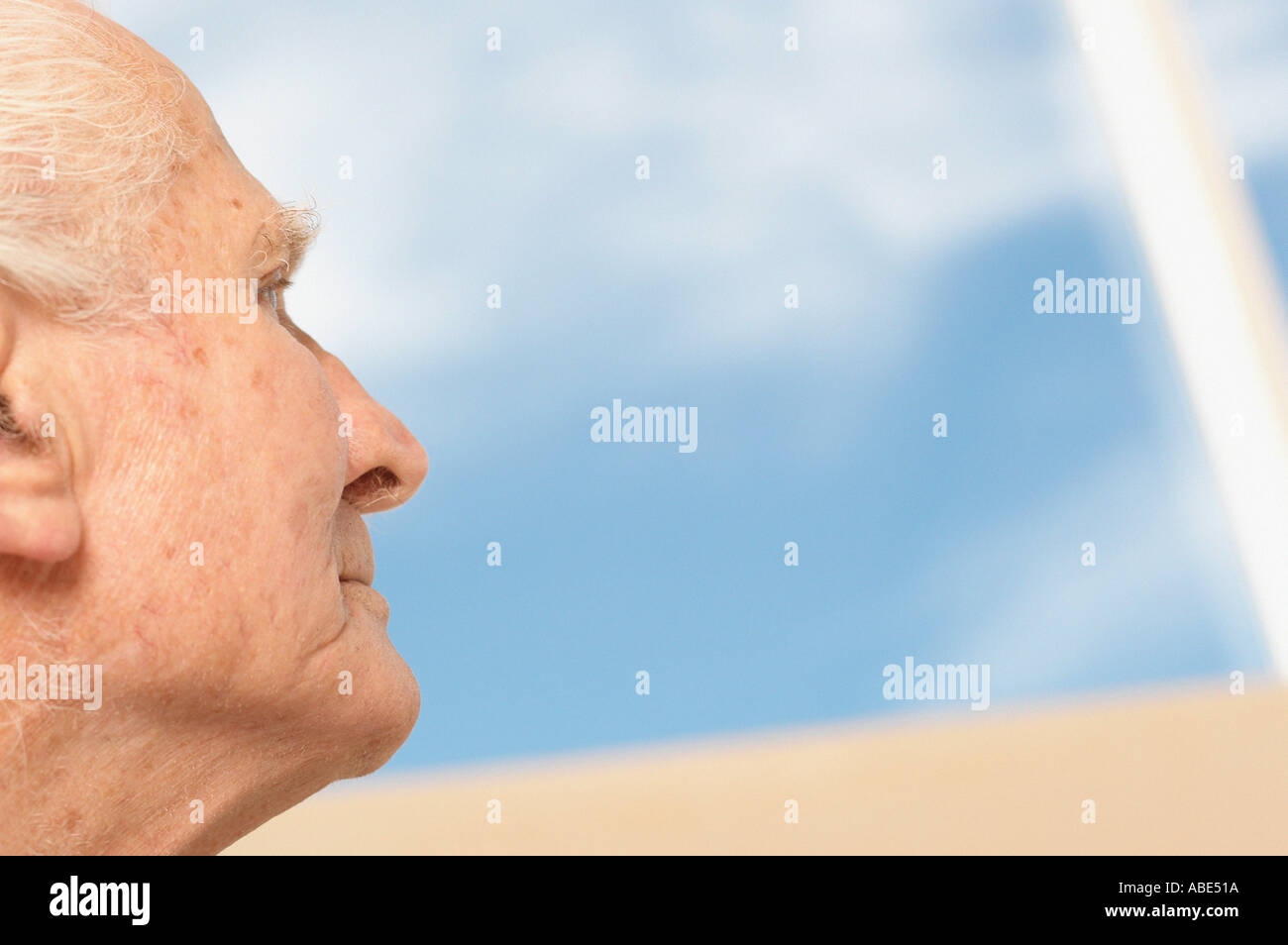 Profile of elderly man Stock Photo - Alamy