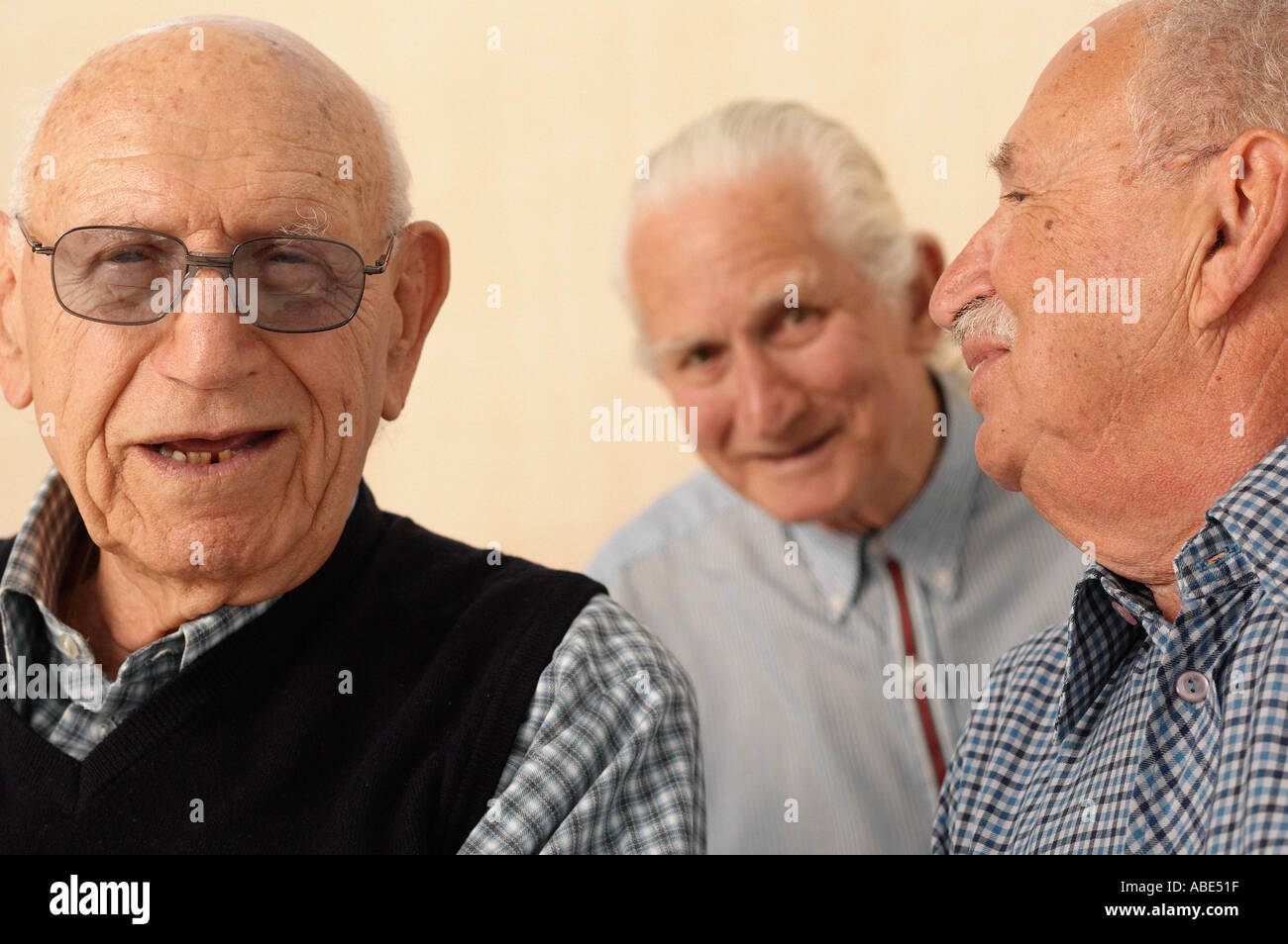 Three elderly men together Stock Photo - Alamy