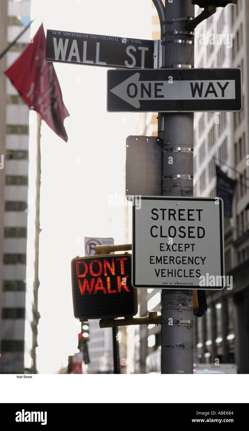 Wall street signs Stock Photo - Alamy