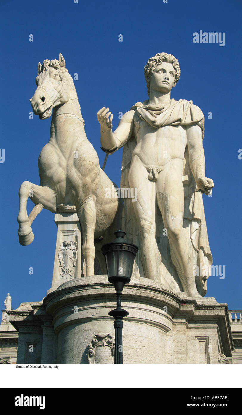 Statue of Dioscuri, Rome, Italy Stock Photo - Alamy
