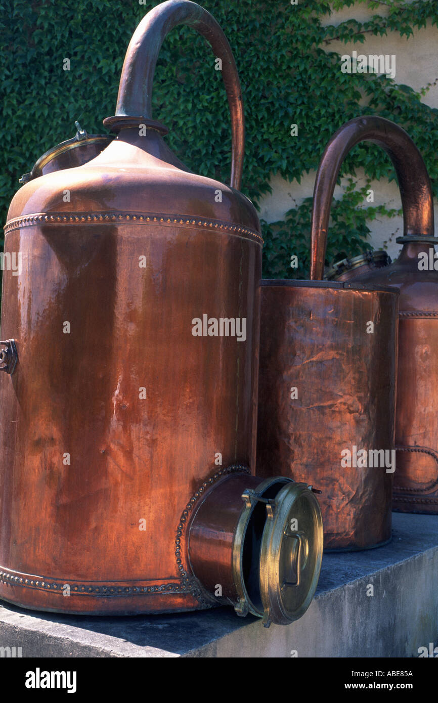 Copper stills, Graveson Perfume Museum Stock Photo - Alamy