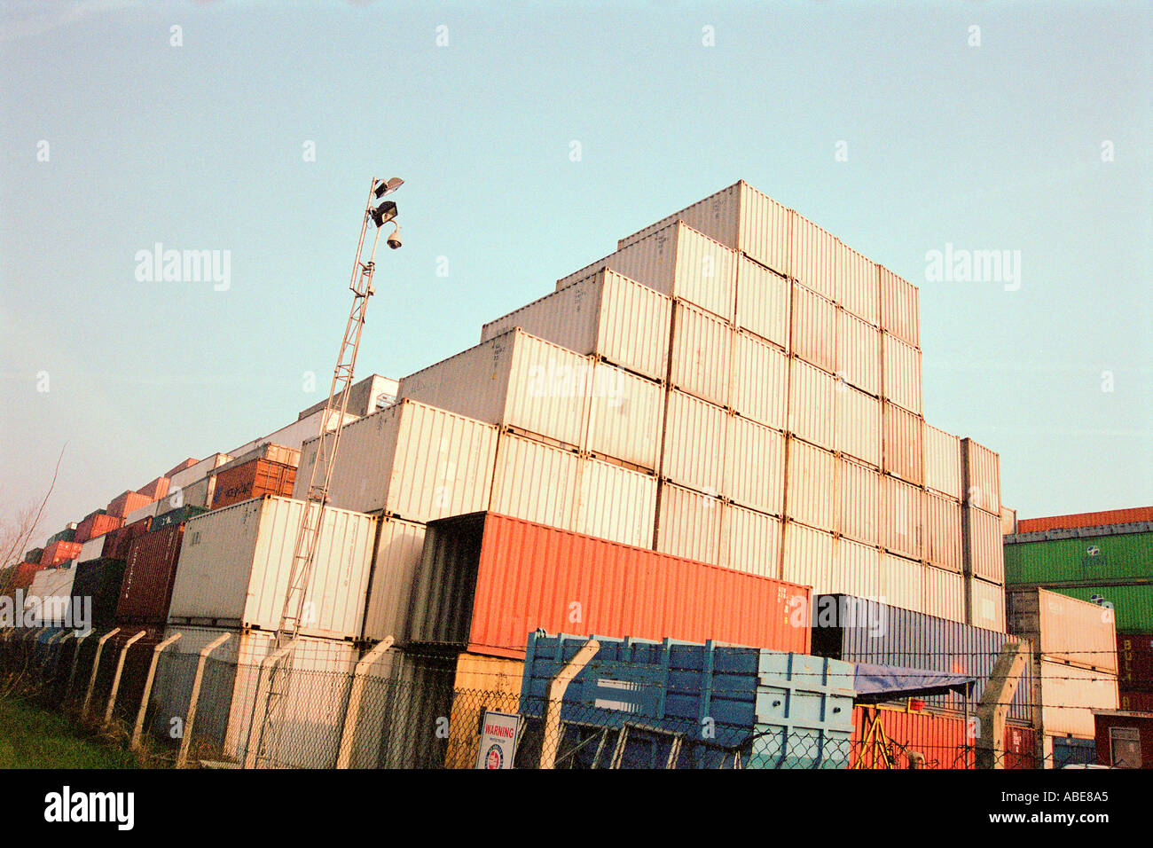 A stack of cargo containers Stock Photo - Alamy