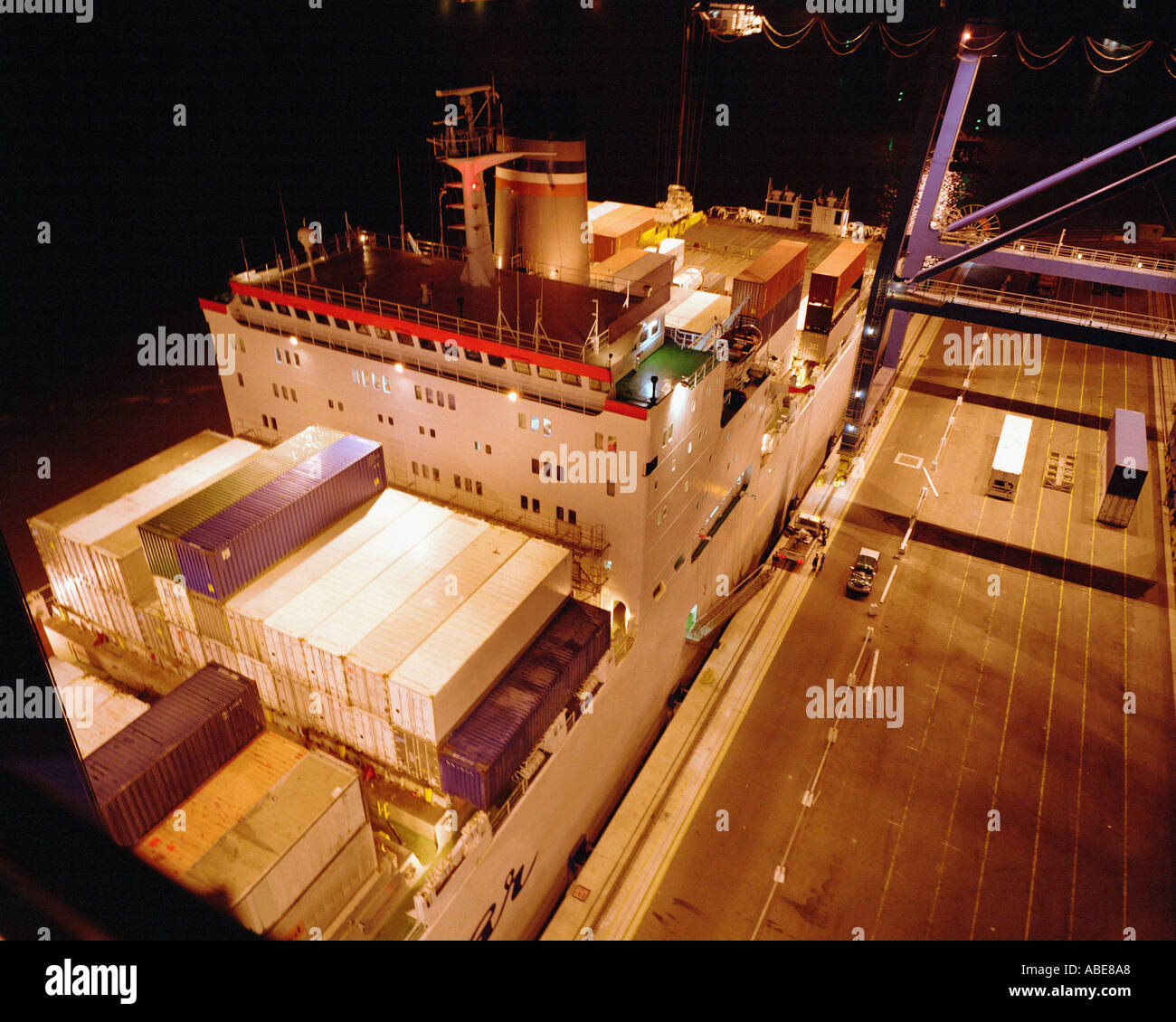 Cargo ship at dock Stock Photo - Alamy