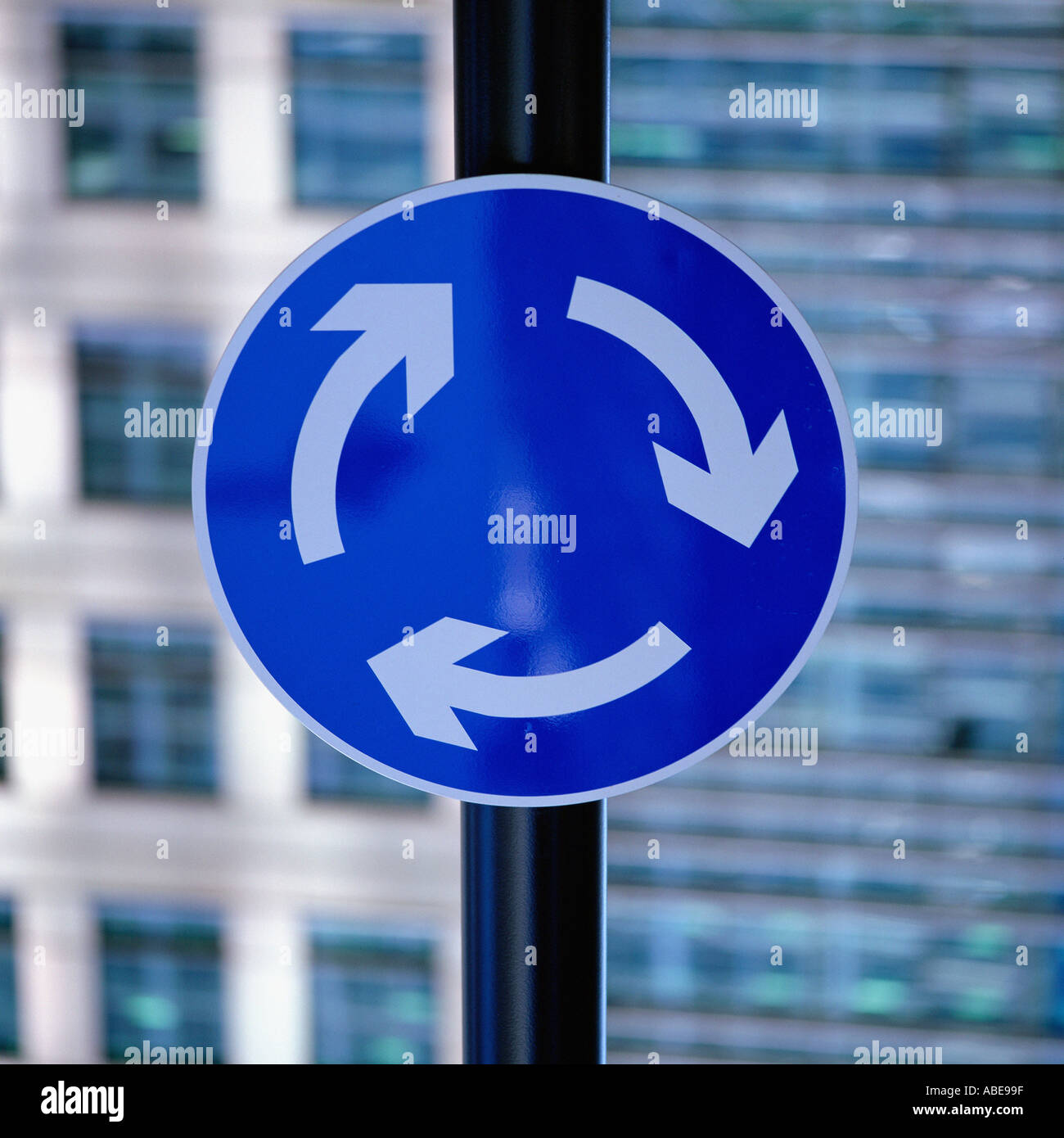 Roundabout road sign Stock Photo - Alamy
