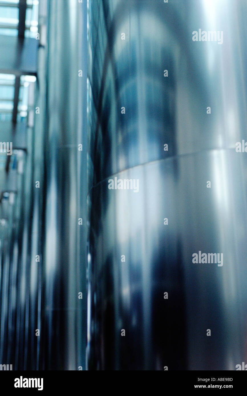 Compressed view of steel pillars Stock Photo - Alamy