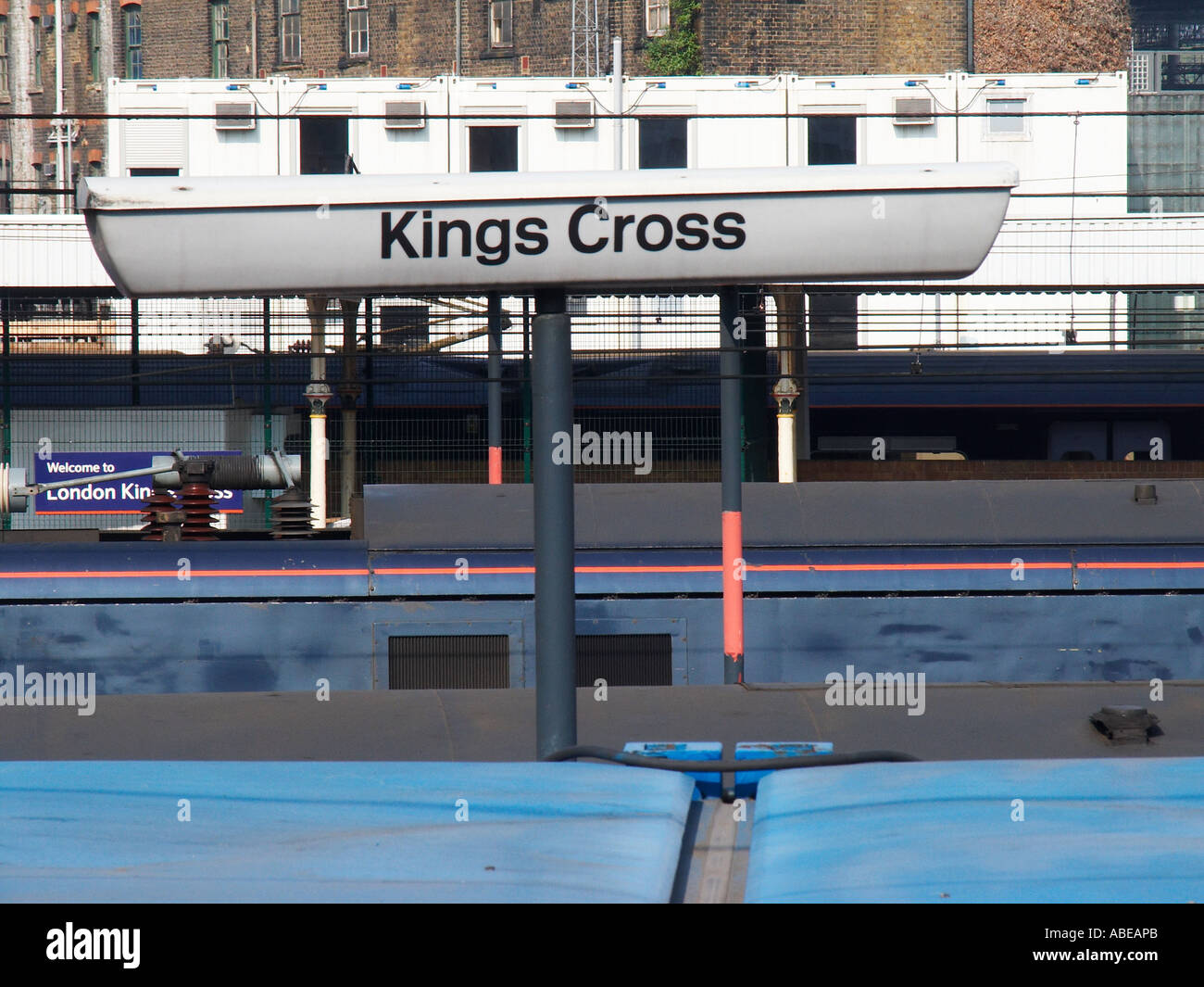 Kings cross Station platform Looking from the the taxi entrance across ...