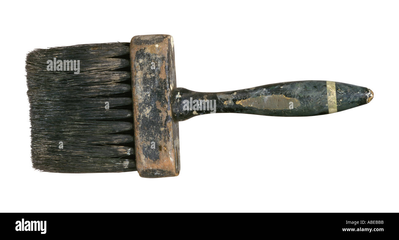 An old worn used wooden paintbrush Stock Photo - Alamy
