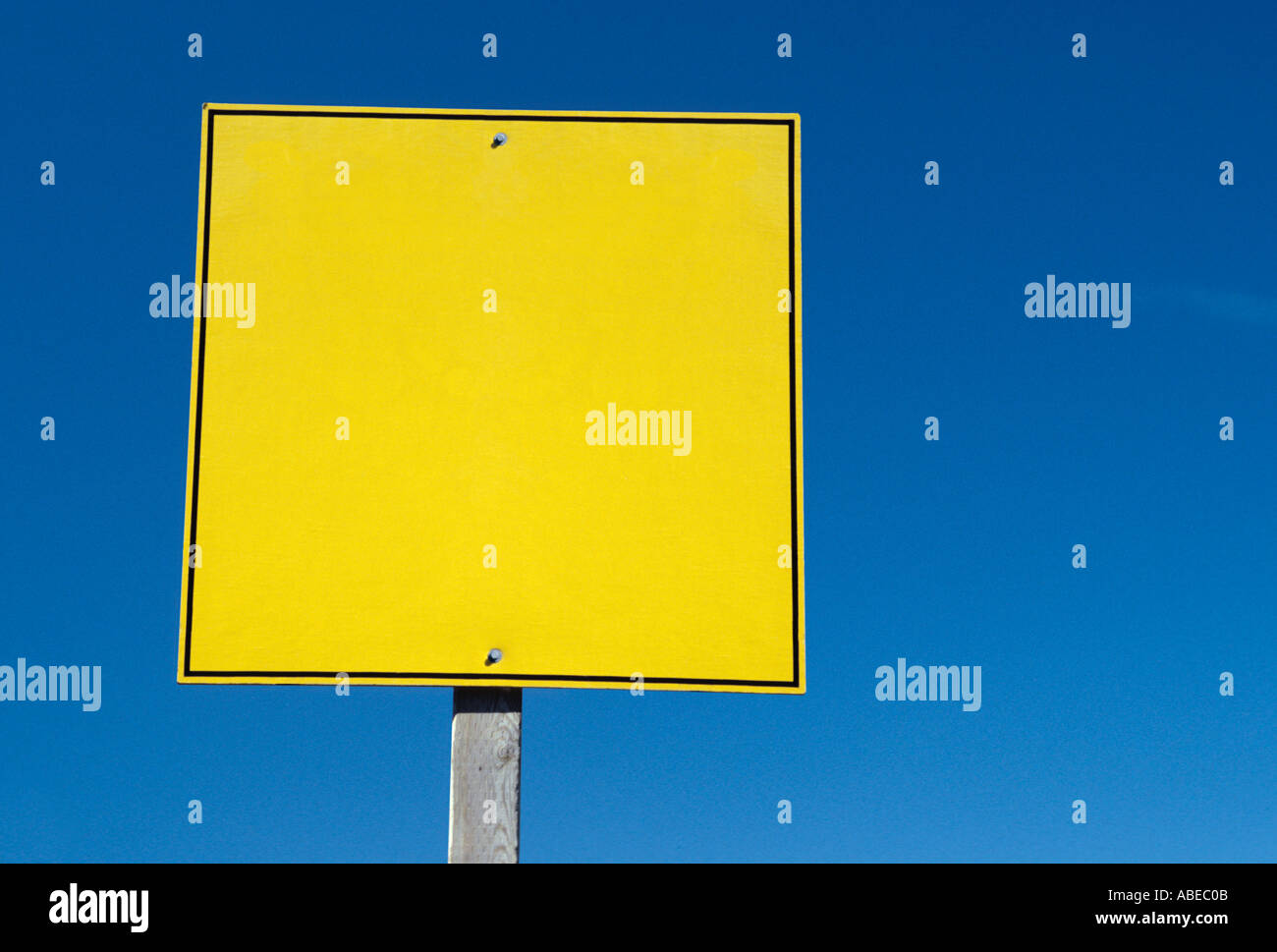 Yellow blank sign with a space for adding text or graphics Stock Photo ...